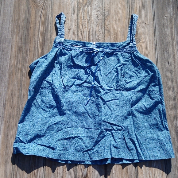 Tops | Vintage Blue Flowy Floral Tank Top | Poshmark